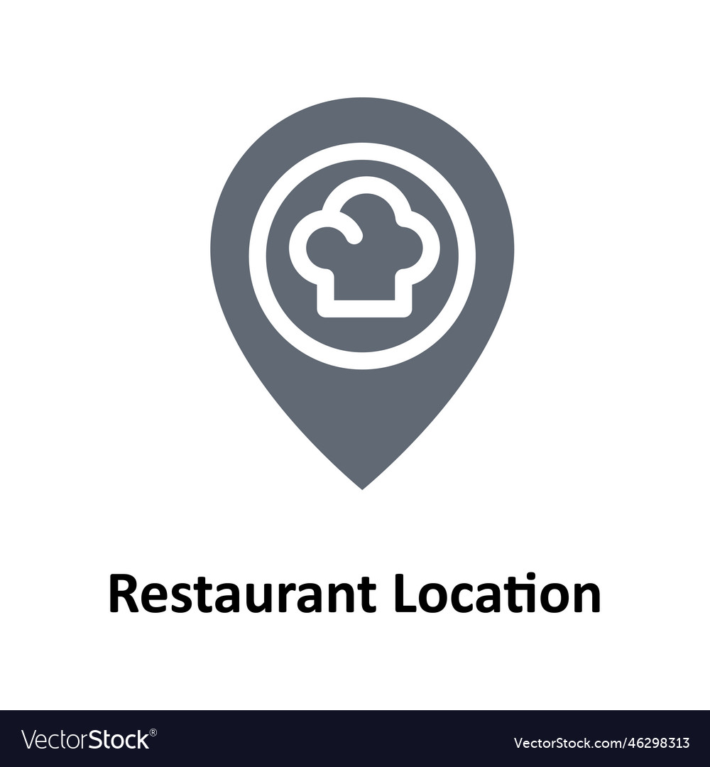 Restaurant location solid icons simple Royalty Free Vector