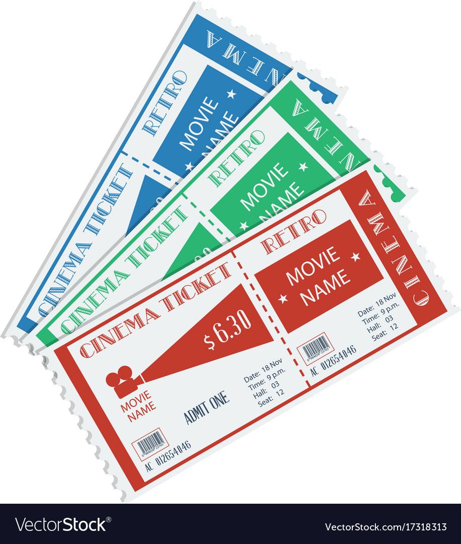 Retro cinema tickets Royalty Free Vector Image