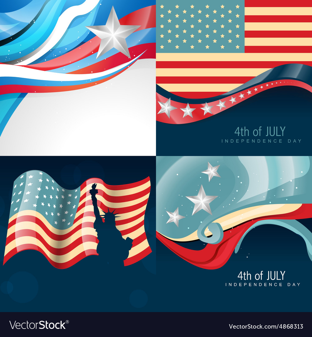 Set creative american flag background Royalty Free Vector