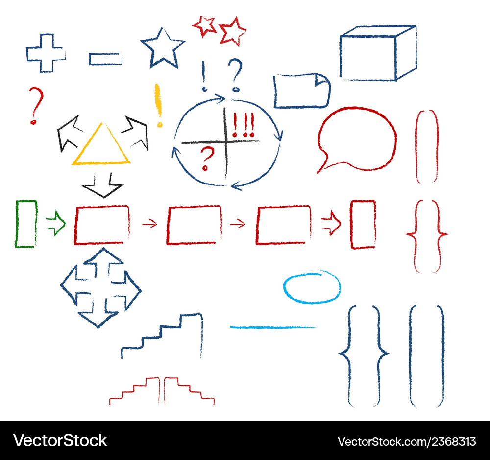 Set of hand drawn graphic signs Royalty Free Vector Image