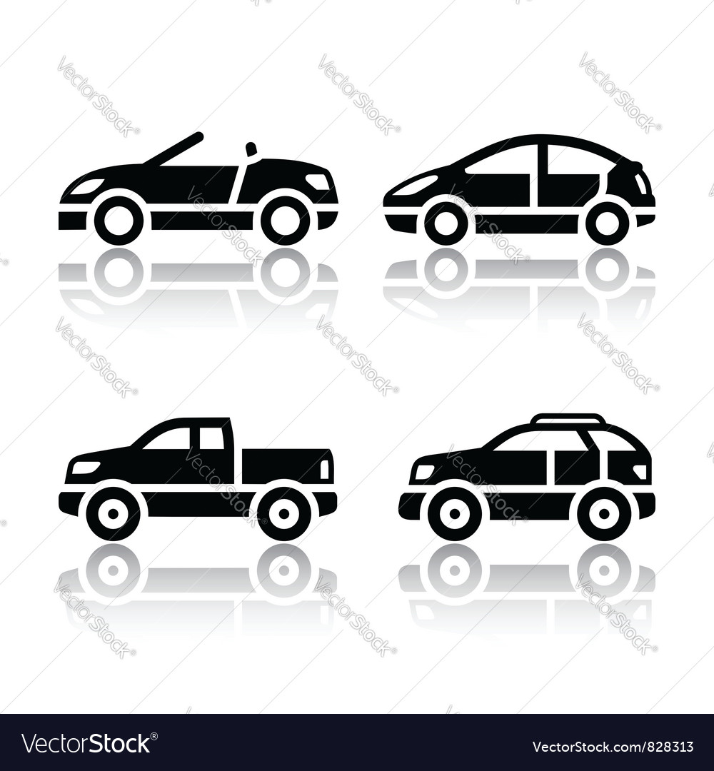 Set transport icons - cars Royalty Free Vector Image