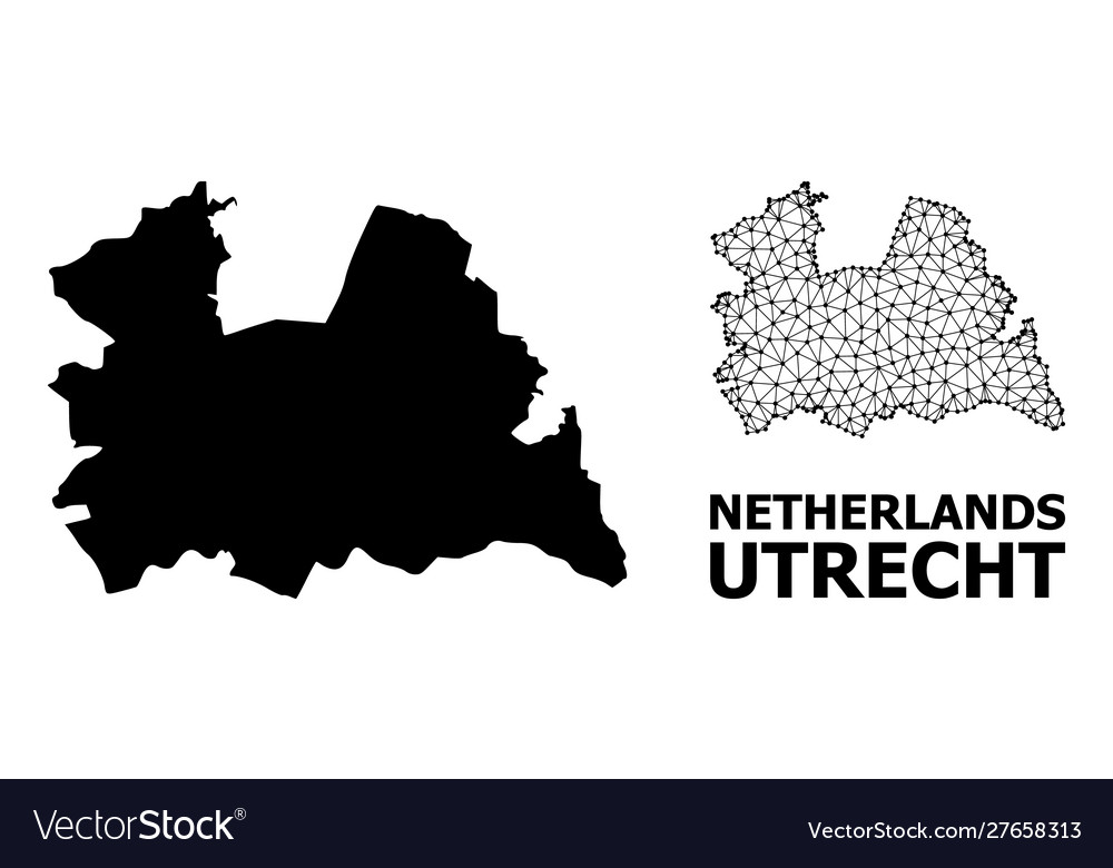 Solid and mesh map utrecht province Royalty Free Vector