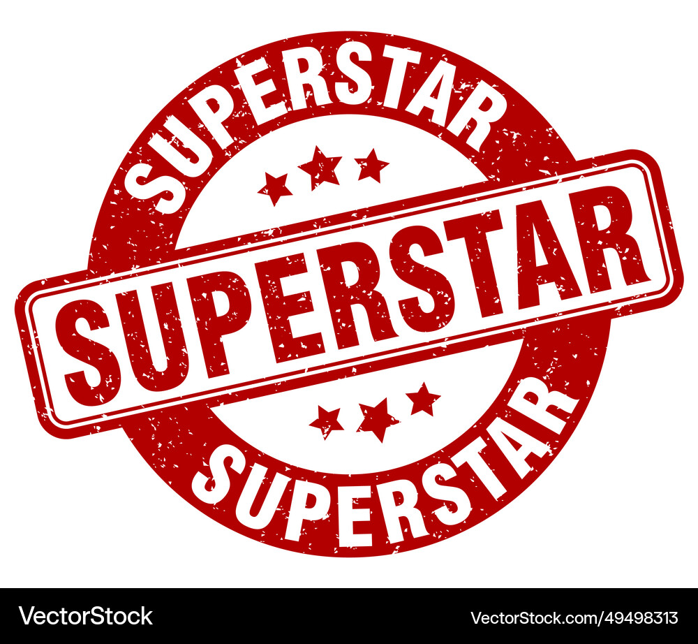 Superstar stamp label round grunge sign Royalty Free Vector