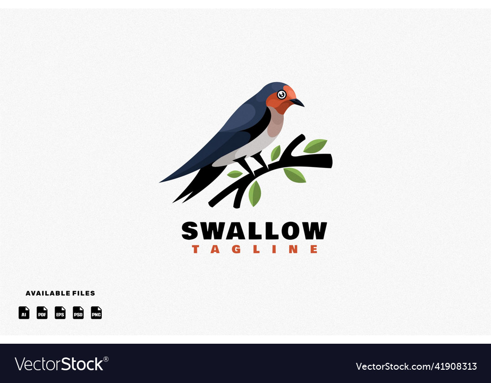 Swallow bird mascot logo Royalty Free Vector Image