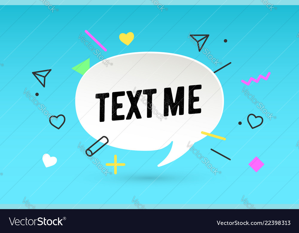 Text me paper bubble cloud talk and message text Vector Image