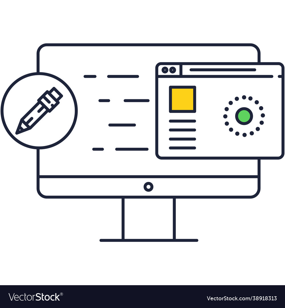 Web design icon graphic software on white Vector Image