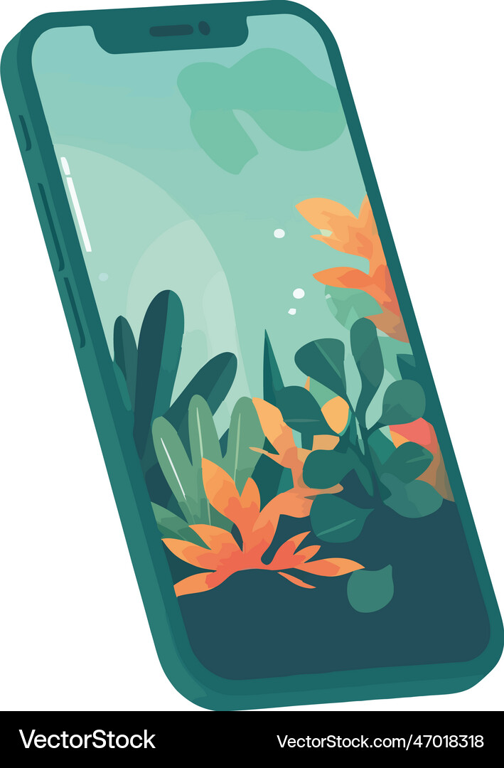 Abstract nature growth in a smartphone Royalty Free Vector