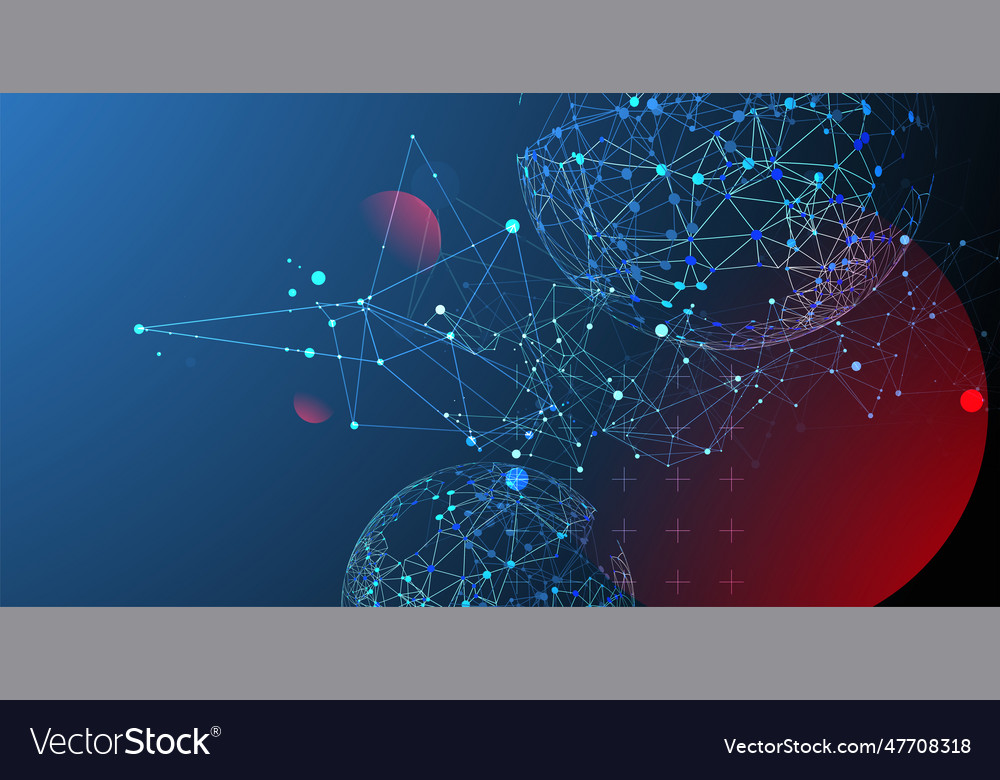 Abstract technology sphere background global Vector Image
