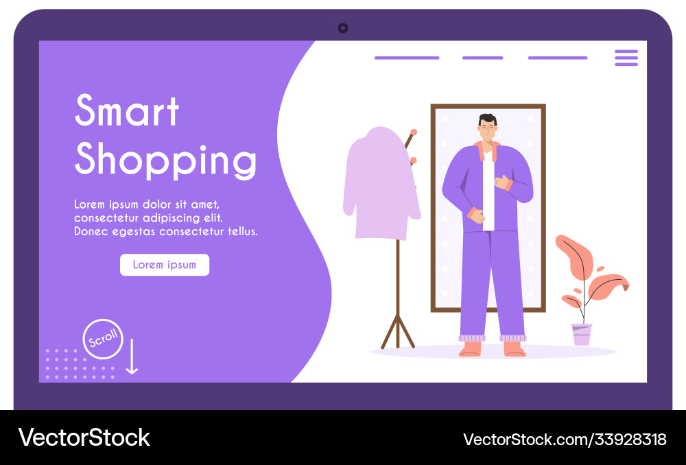 Banner smart shopping concept for Royalty Free Vector Image