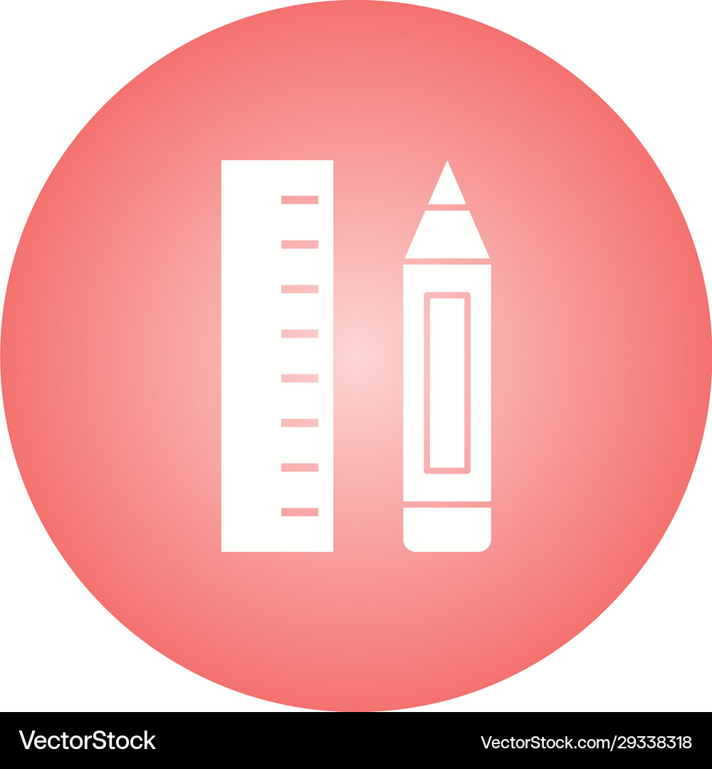 Beautiful pen and ruler glyph icon Royalty Free Vector Image