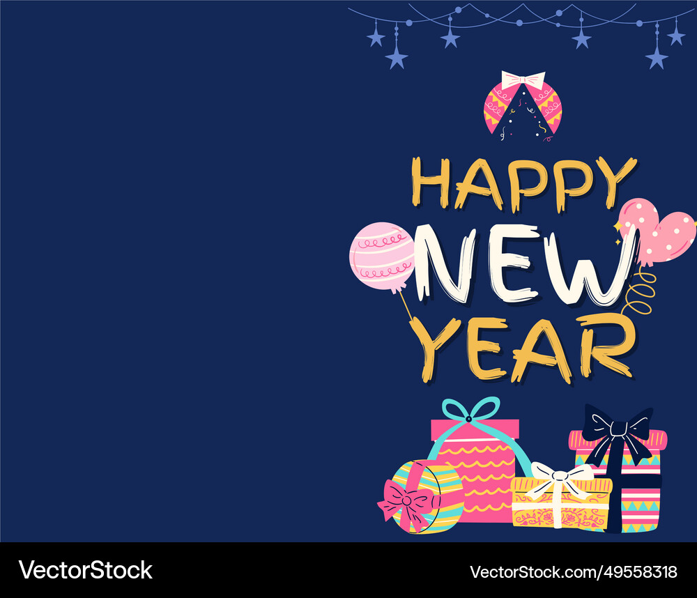 Happy new year greeting card template Royalty Free Vector
