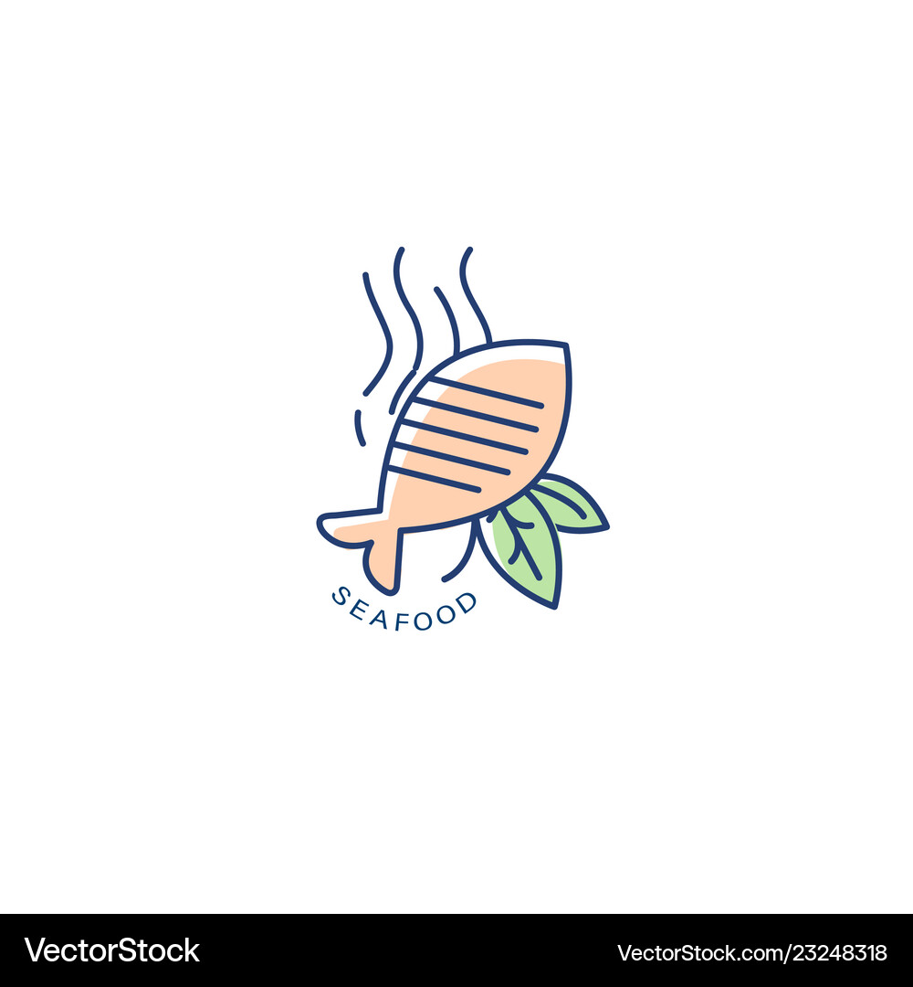 Icon and logo for seafood restaurant Royalty Free Vector