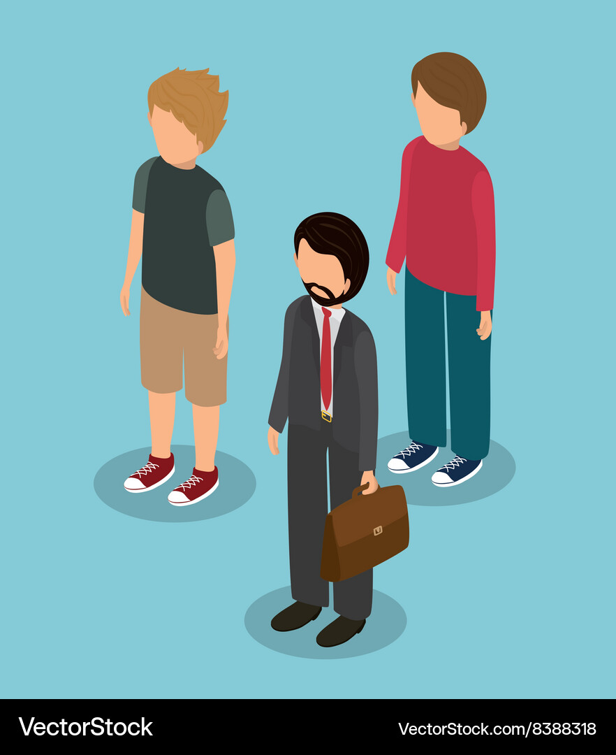 Isometric people graphic design Royalty Free Vector Image