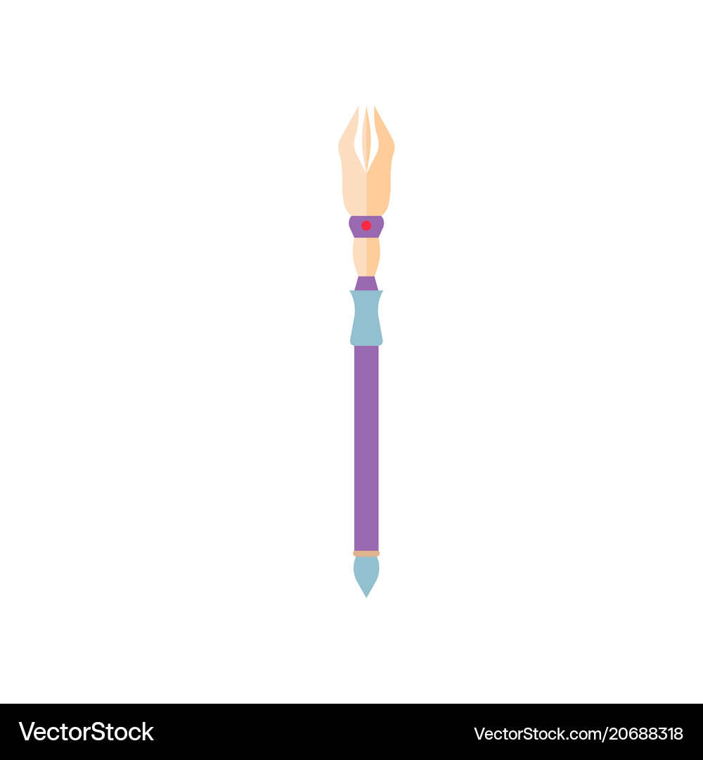 Magic scepter wand isolated fantasy stick white Vector Image