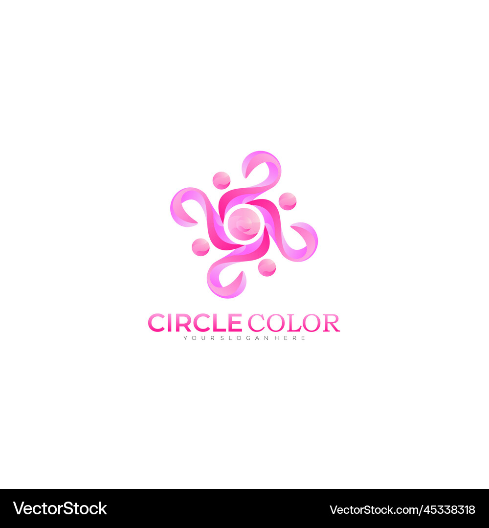 People group design colorful logo Royalty Free Vector Image