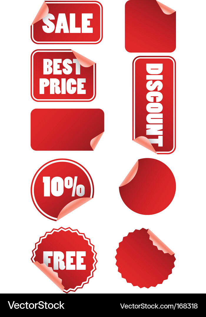 Red Discount Price Labels Royalty Free Vector Image