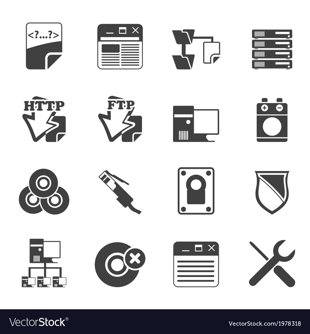 Server side computer icons Royalty Free Vector Image