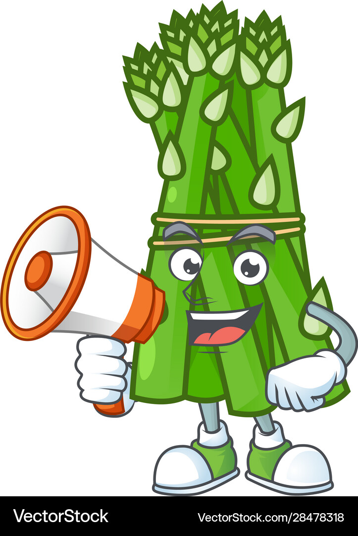 Smiling cartoon character asparagus Royalty Free Vector