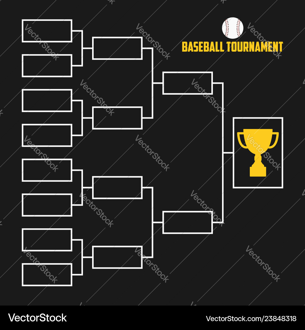 Tournament bracket baseball championship scheme Vector Image