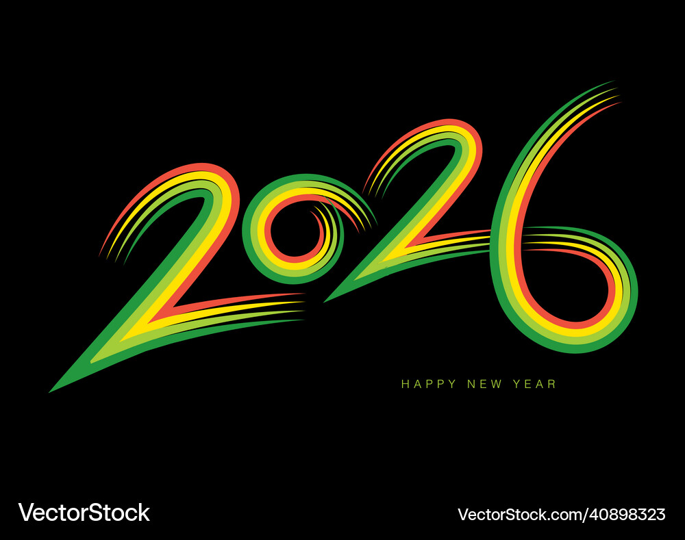 2026 happy new year celebration-typography text Vector Image