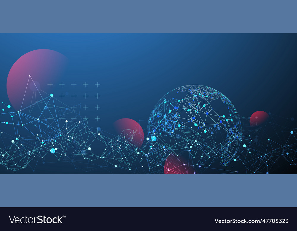 Abstract technology sphere background global Vector Image