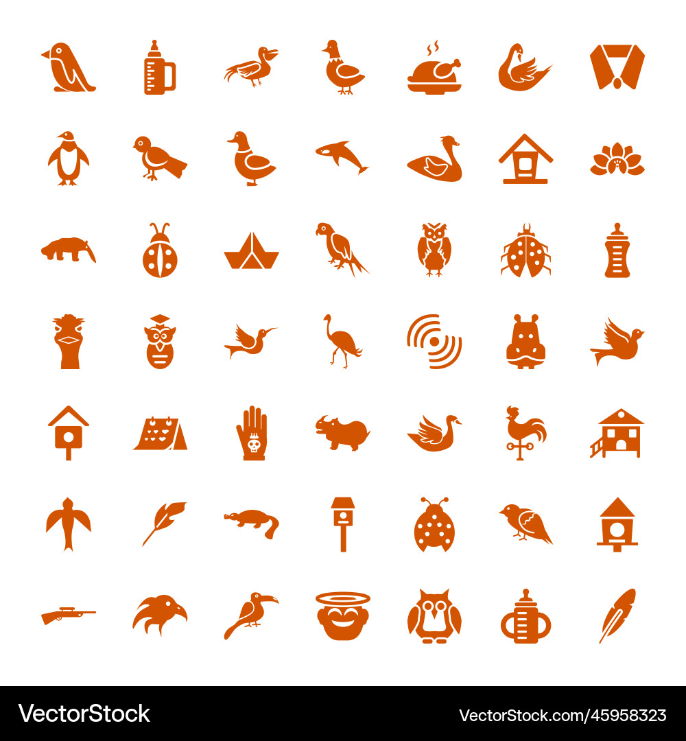 Bird icons Royalty Free Vector Image - VectorStock
