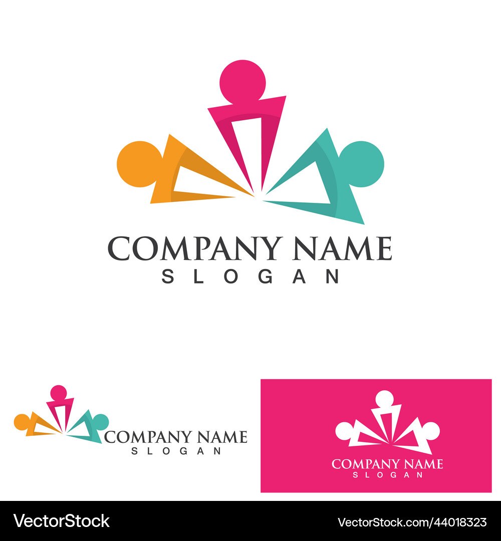 Community group logo network and social icon Vector Image