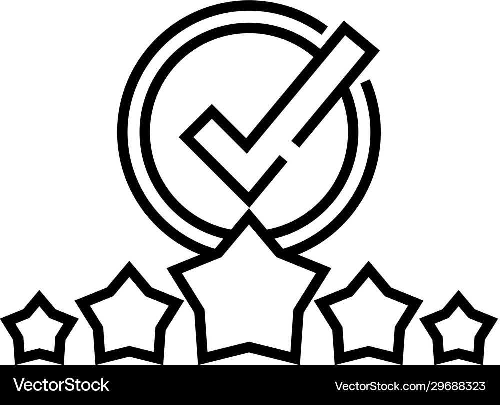 Excellent work line icon concept sign outline Vector Image