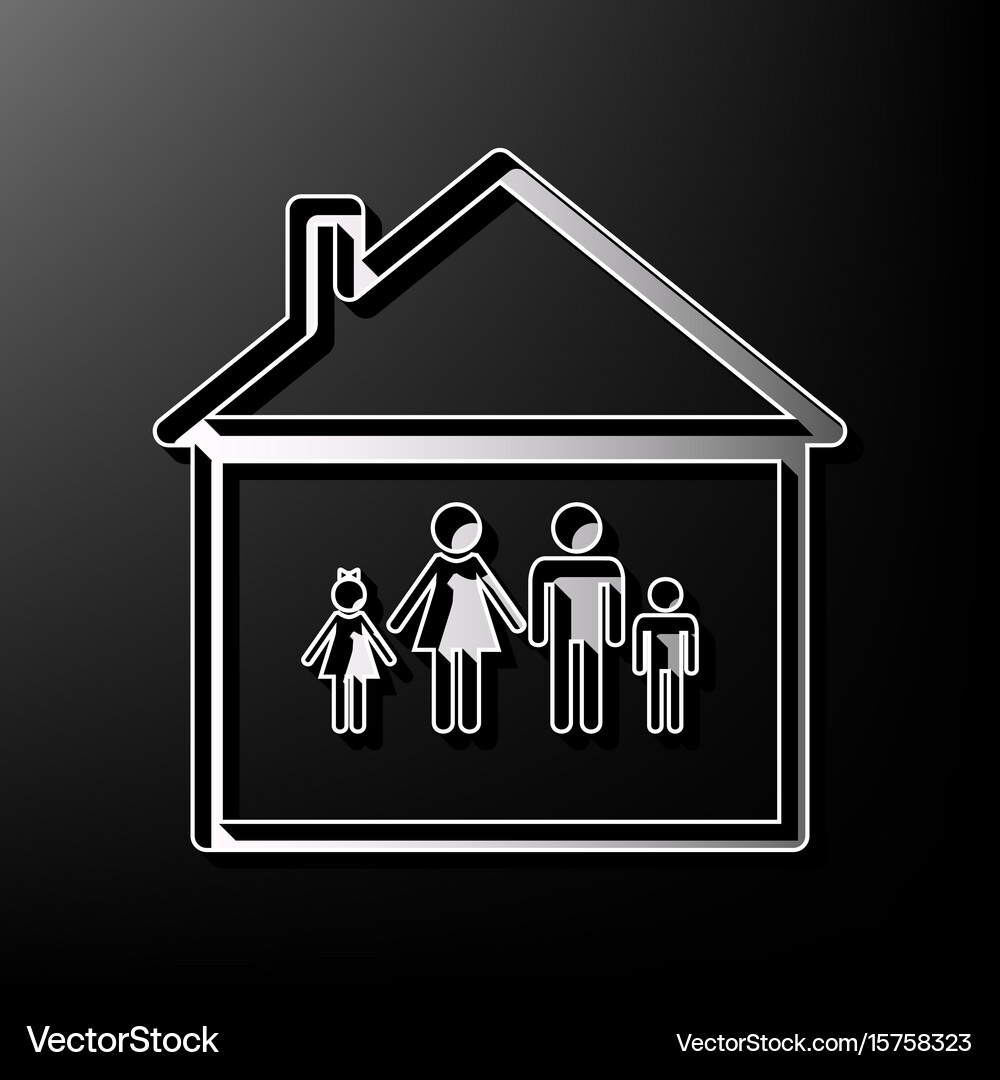 Family sign gray 3d printed Royalty Free Vector Image