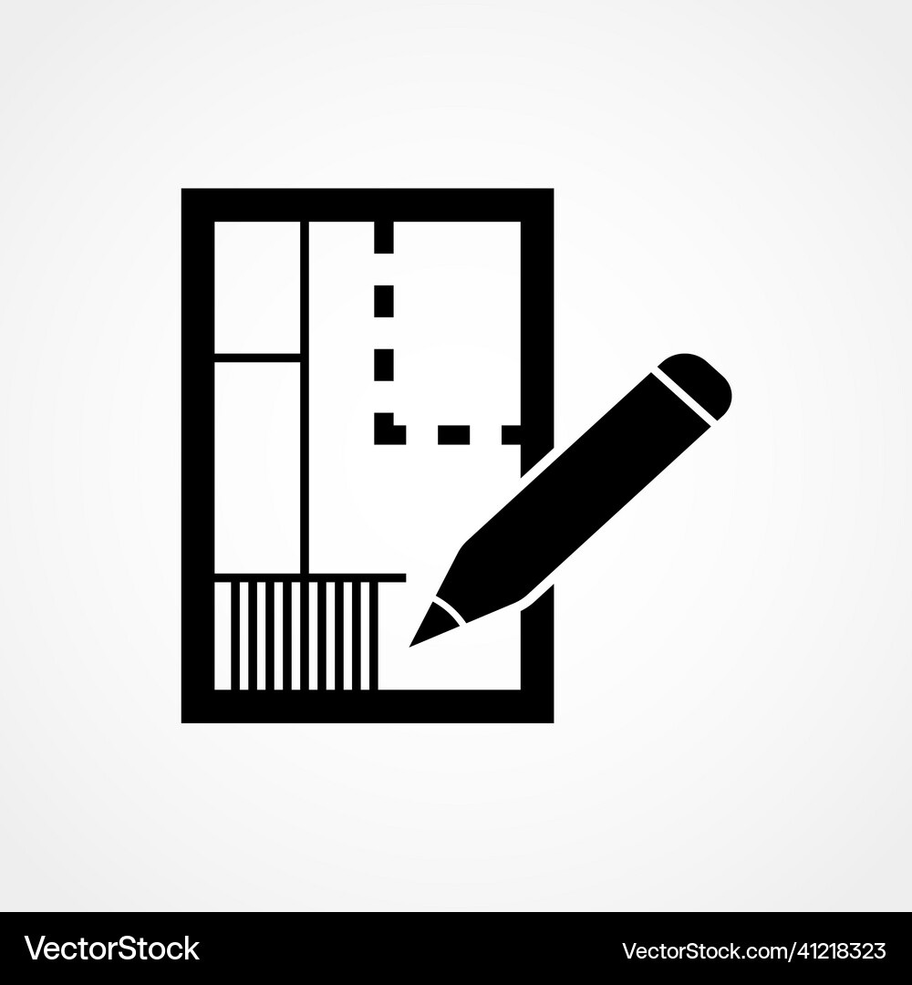 House plan icon isolated sign symbol and flat Vector Image