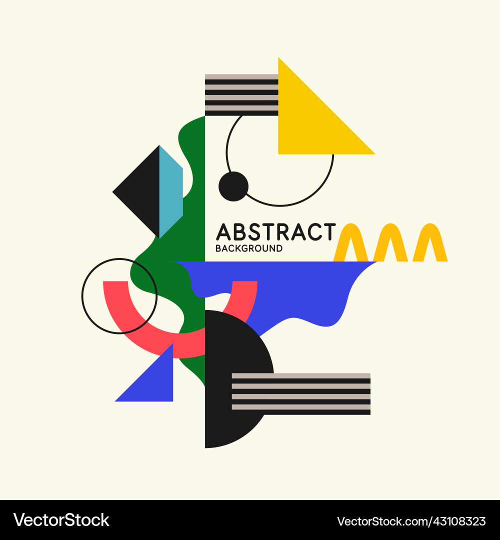 Modern geometric composition of various shapes Vector Image