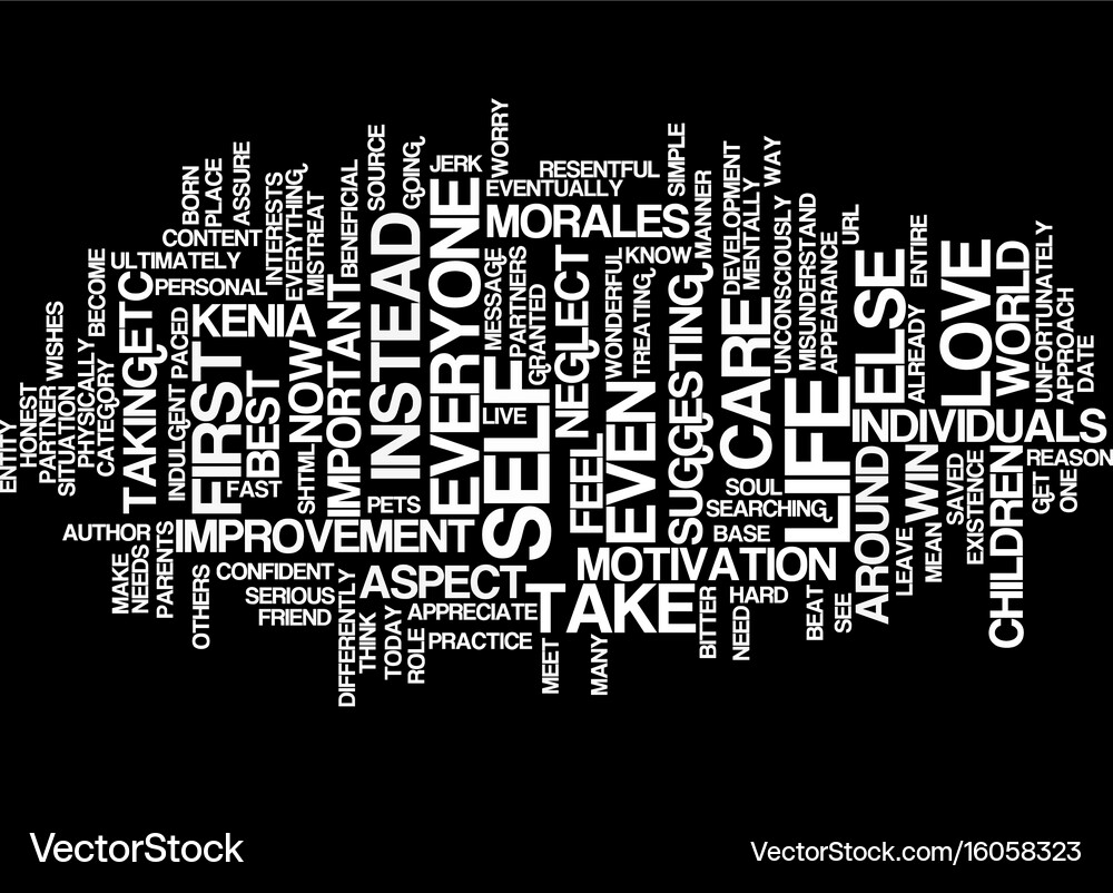 Most important aspect in your life text Royalty Free Vector