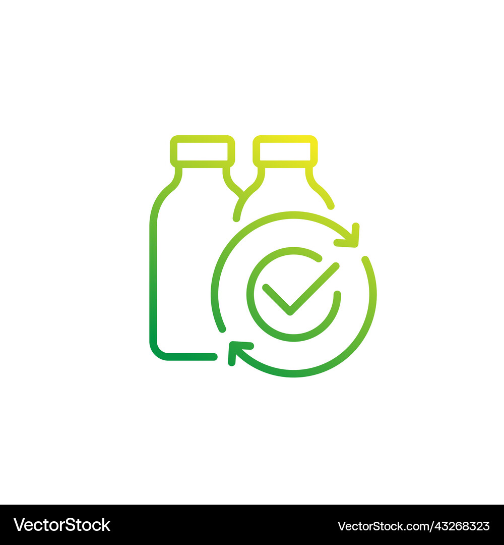 Plastic bottles recycling icon in line style Vector Image
