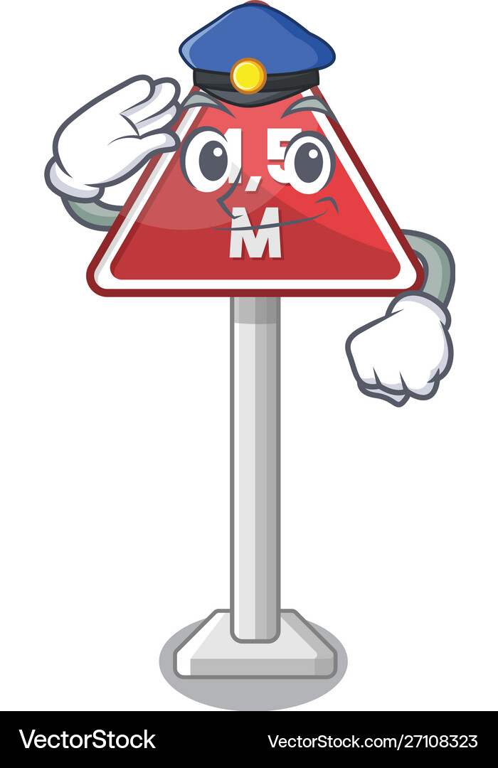 Police height limit mascot shaped on character Vector Image