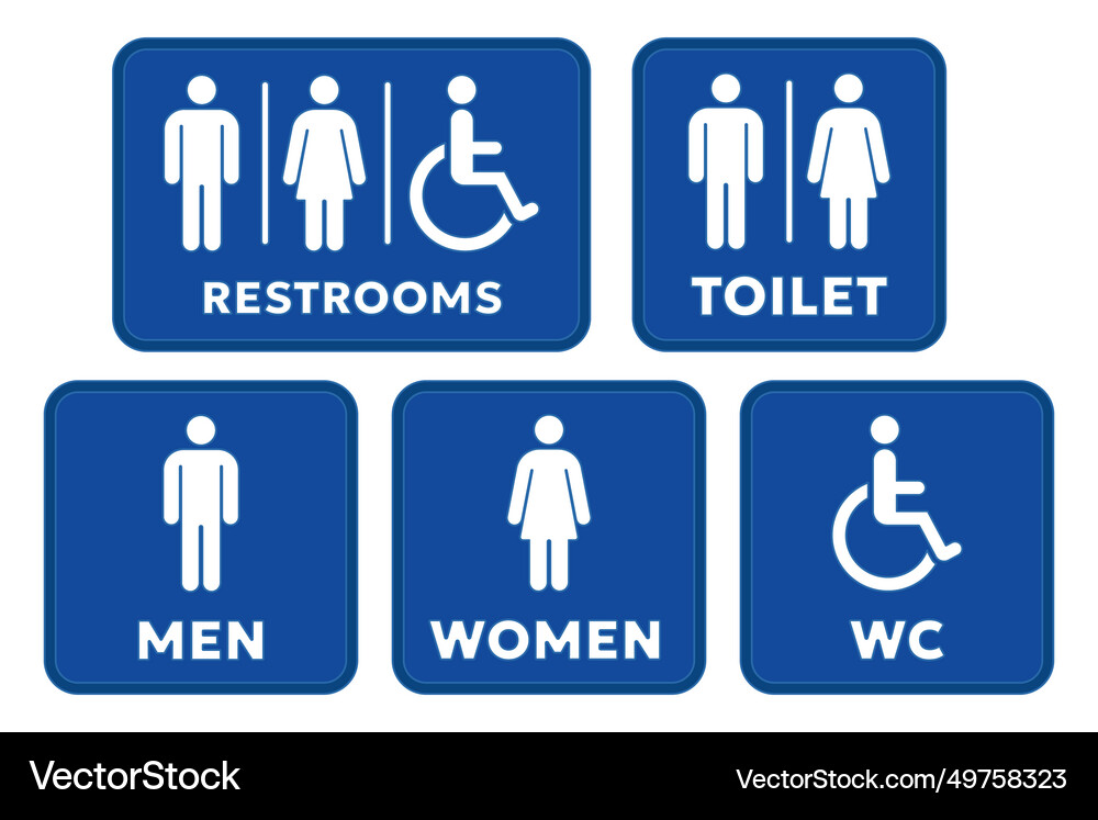 Public toilet sign set Royalty Free Vector Image