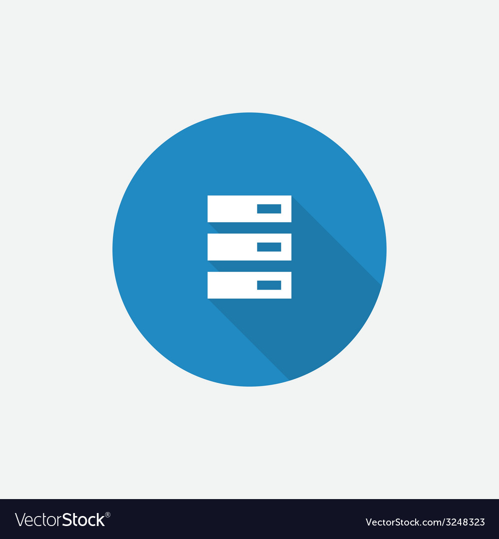 Server Flat Icon with Shadow Royalty Free Vector Image