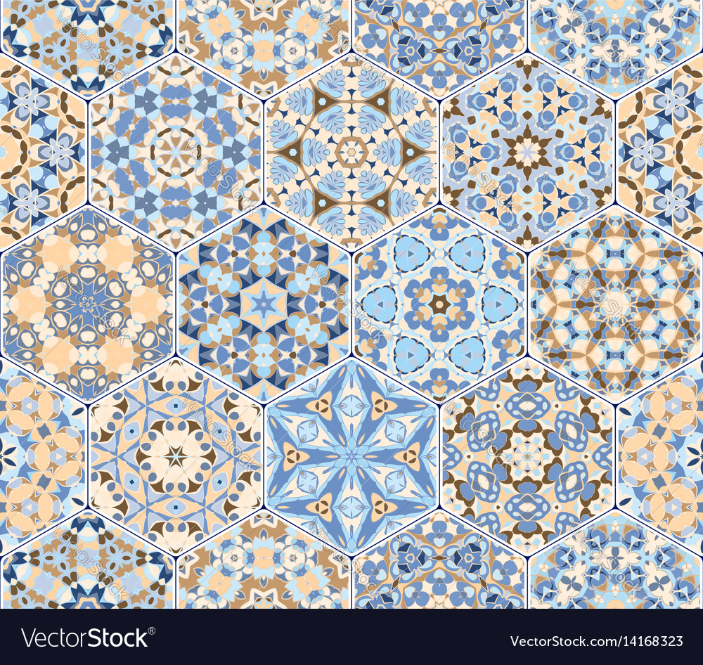 Set of hexagonal patterns Royalty Free Vector Image