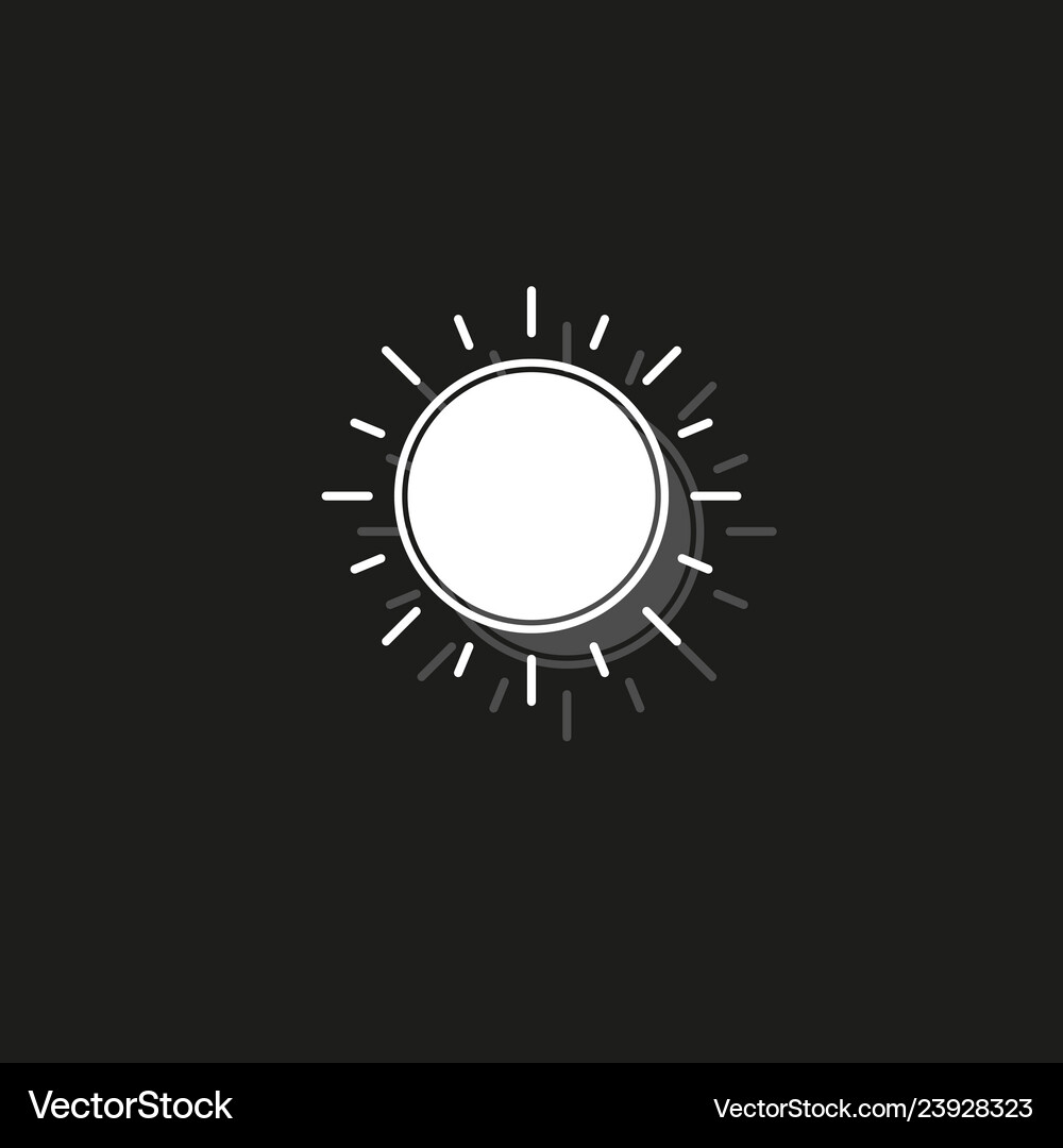 Sun sign icon sunlight bright sunny Royalty Free Vector