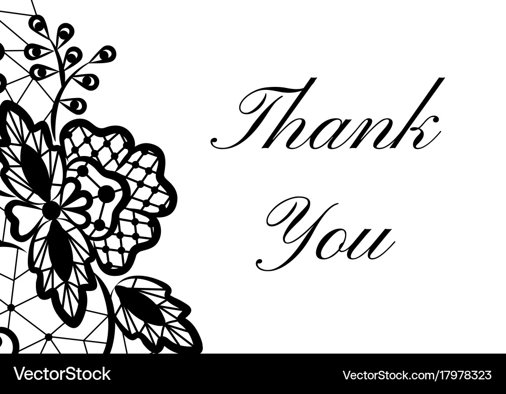 Thank you lace card Royalty Free Vector Image - VectorStock