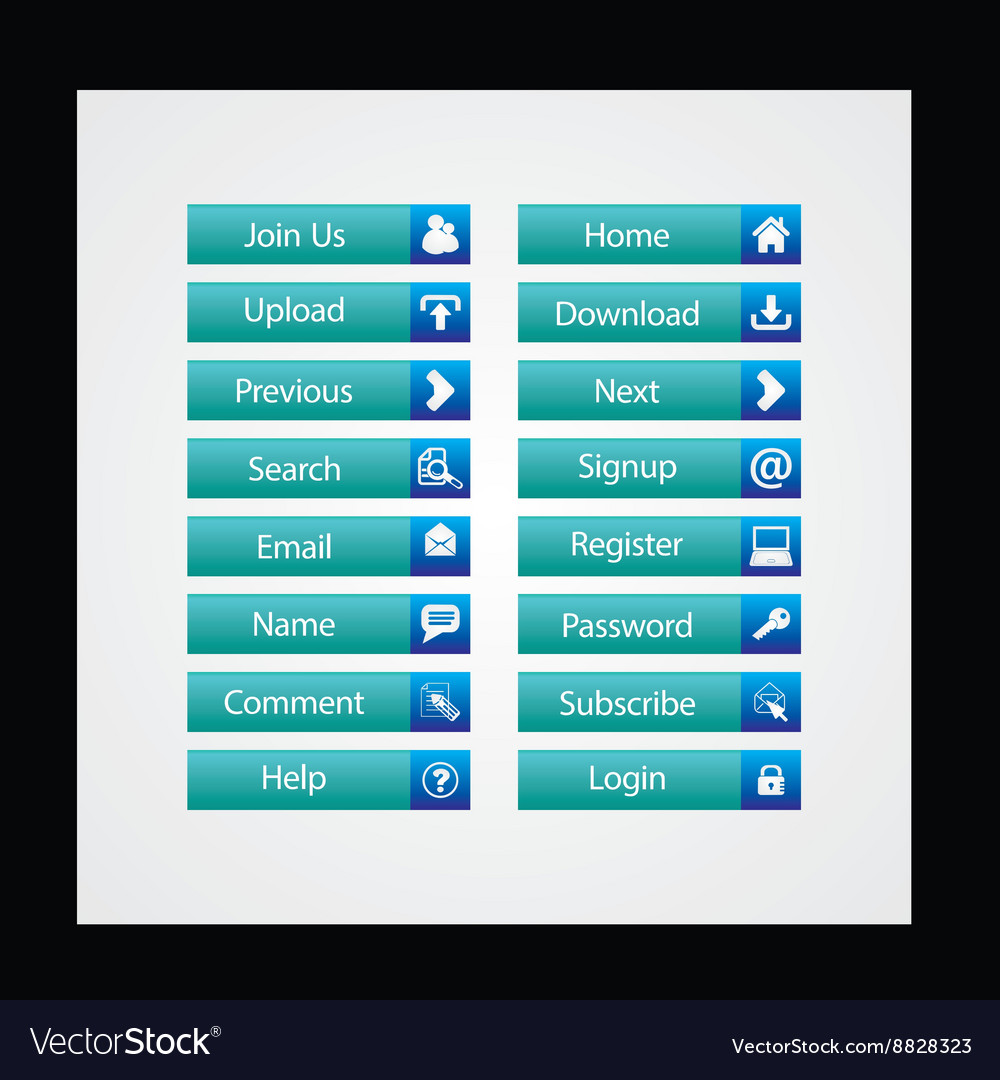 Web button set Royalty Free Vector Image - VectorStock