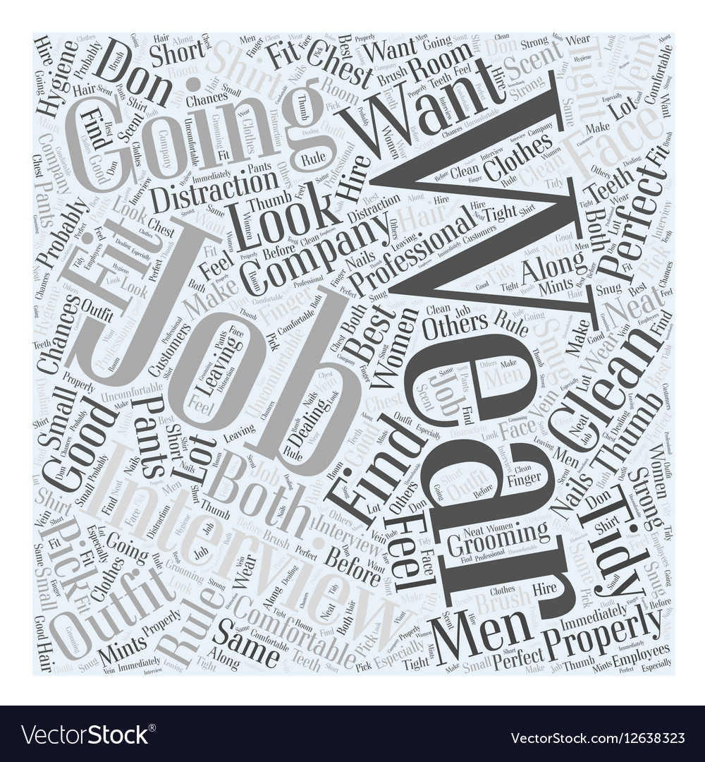 What to Wear to a Job Interview Word Cloud Concept