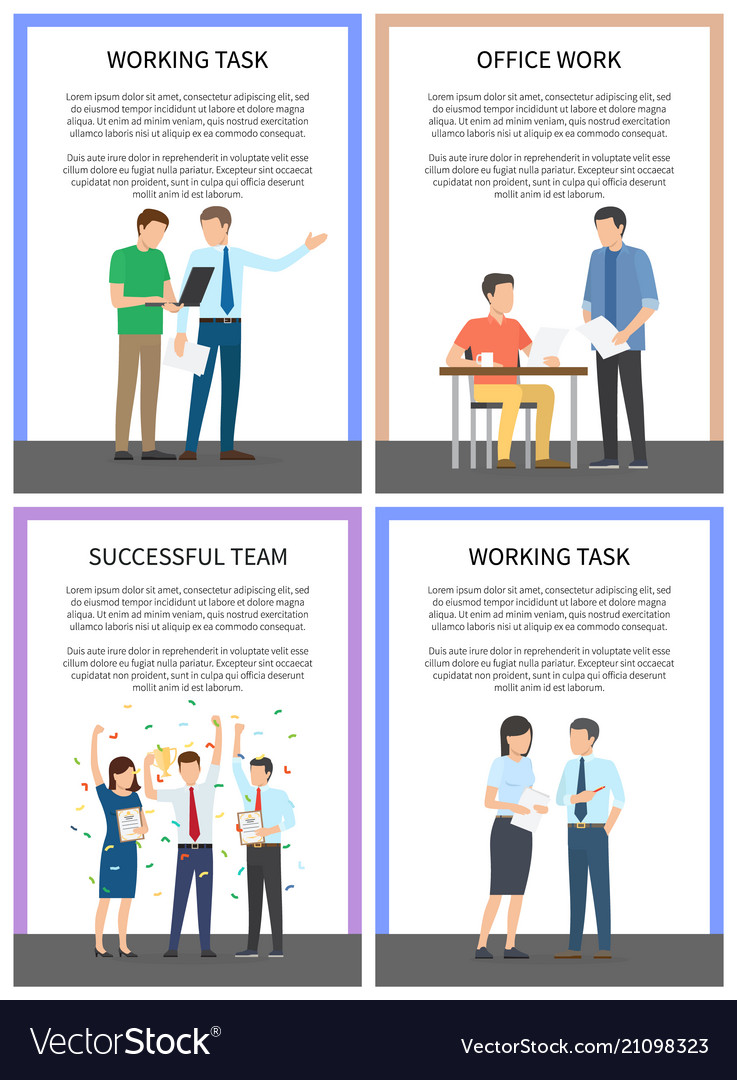 Working task successful team Royalty Free Vector Image