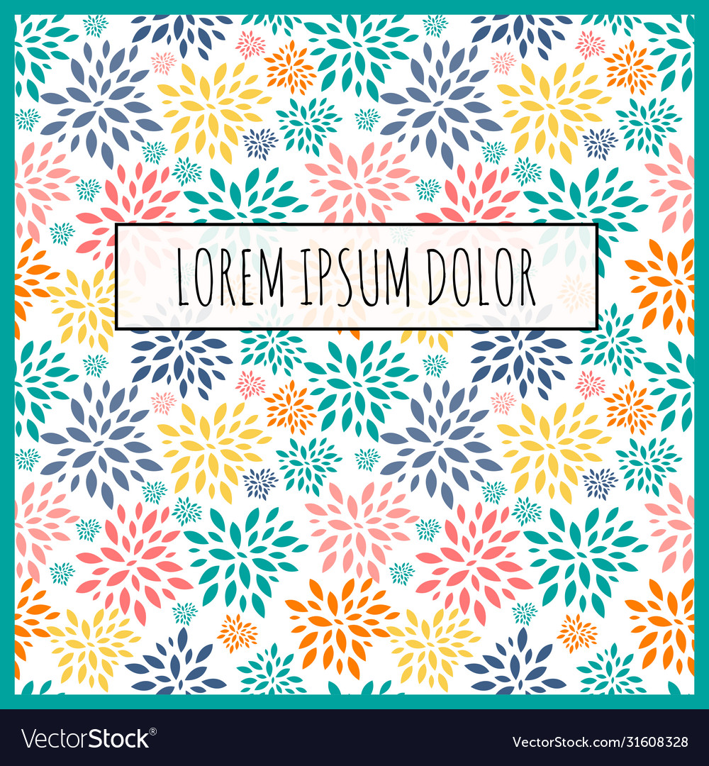 Abstract spring flower pattern with frame Vector Image