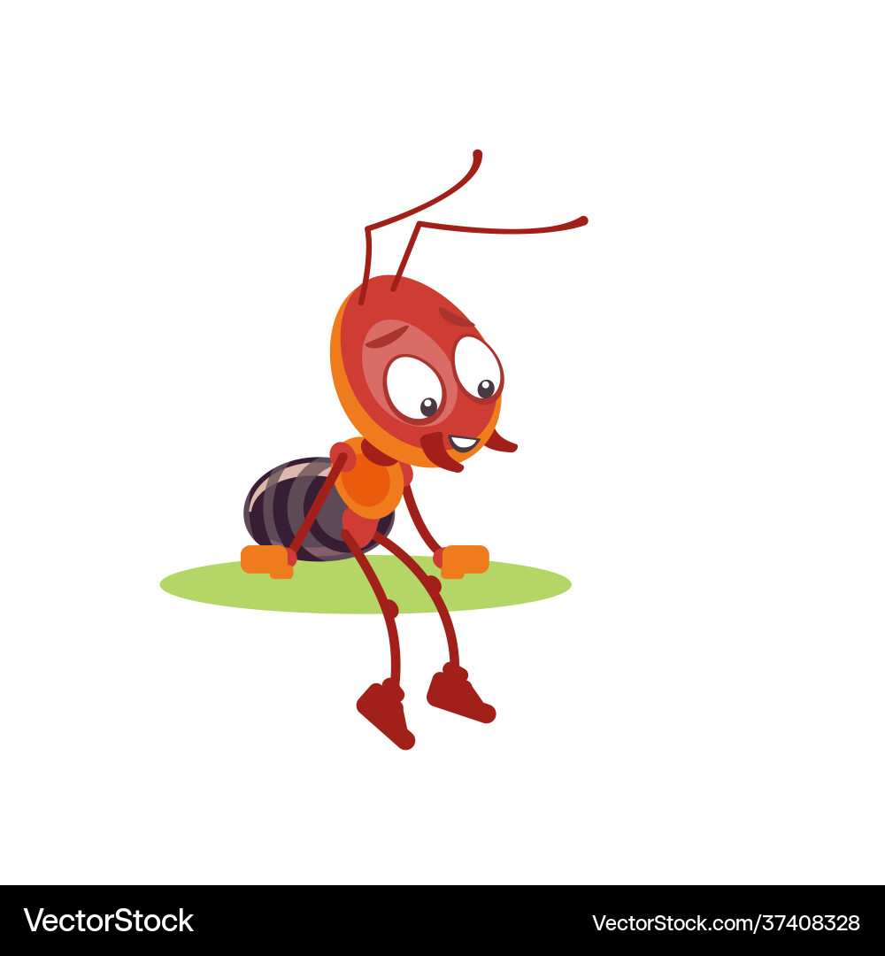 Ant cartoon style isolated on white Royalty Free Vector