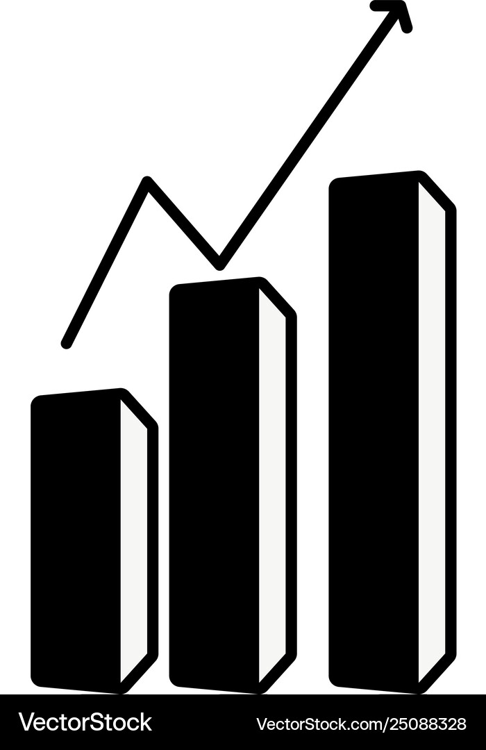 Business growth chart Royalty Free Vector Image