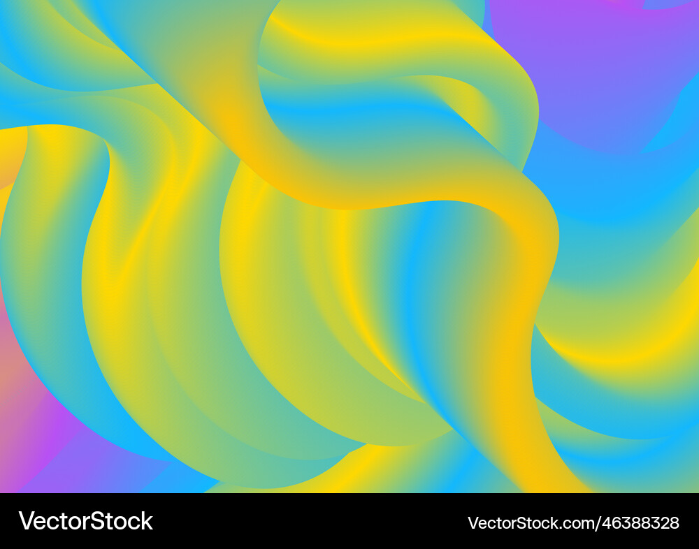 Colorful 3d flowing waves abstract background Vector Image