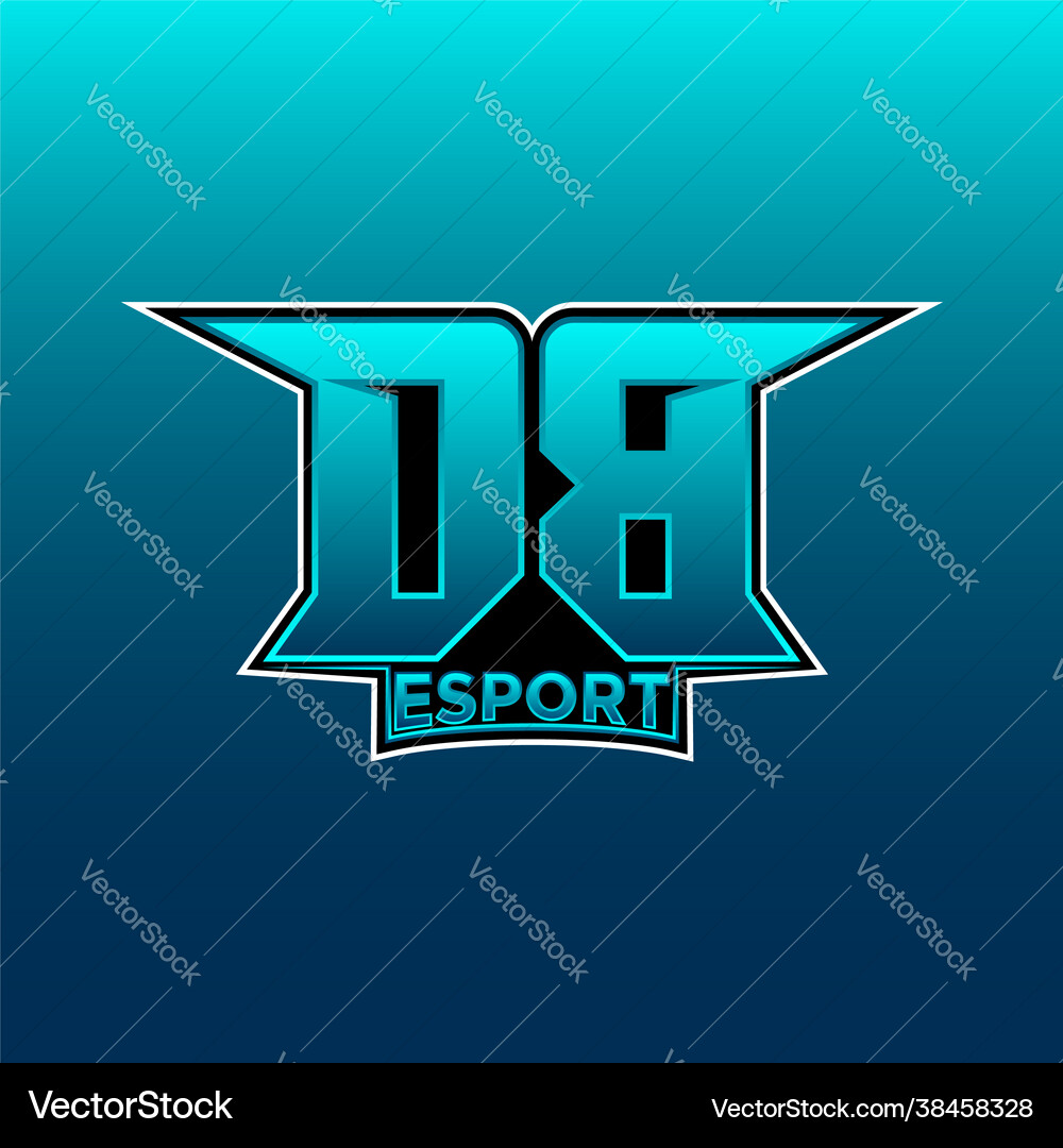 Db initial gaming logo esports geometric designs Vector Image