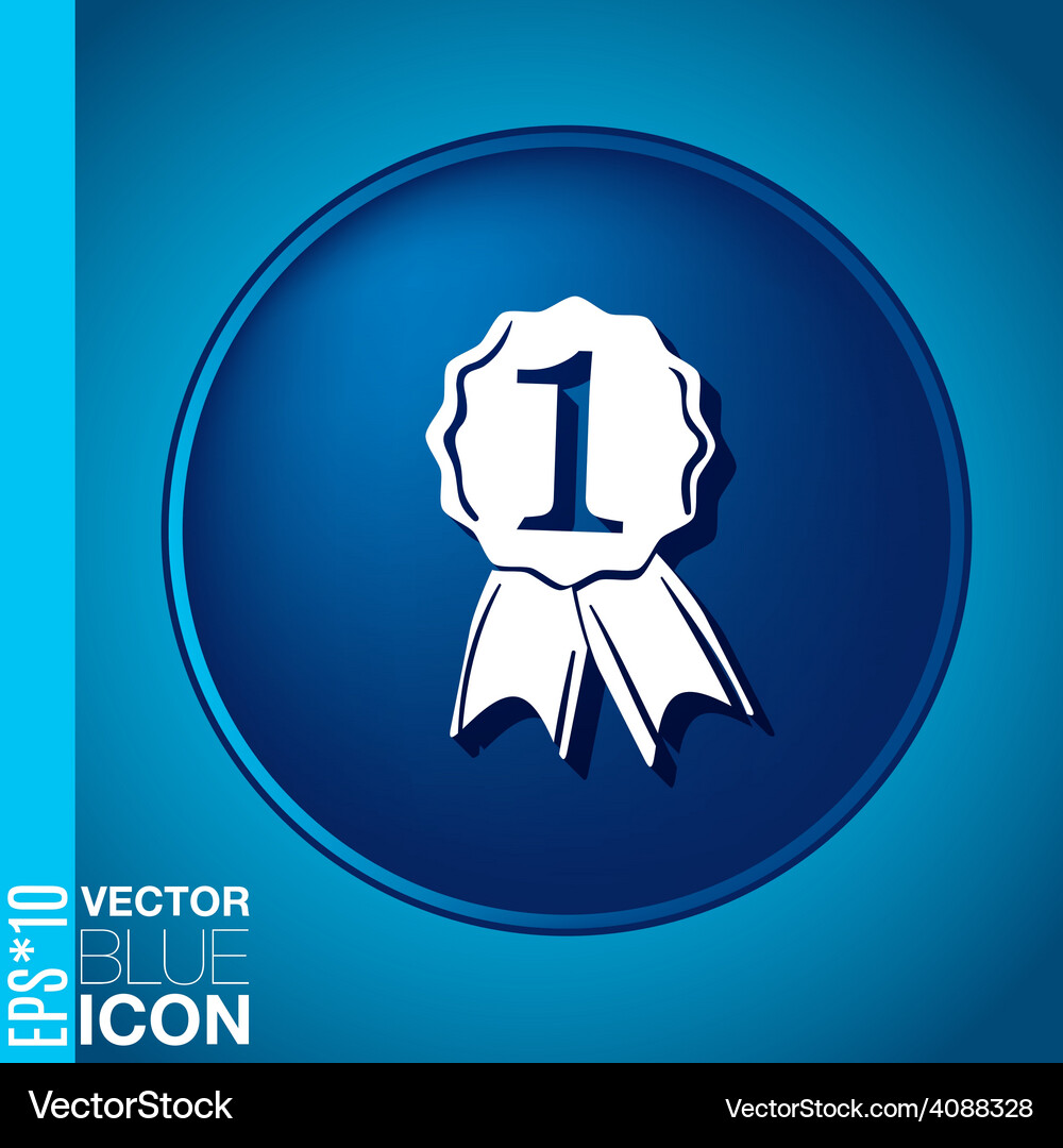 First place ribbon rosette icon victory Royalty Free Vector