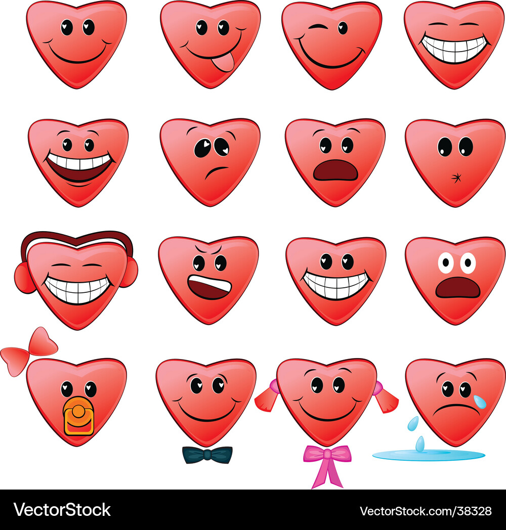 Heart Emoji Collection Royalty Free Vector Image