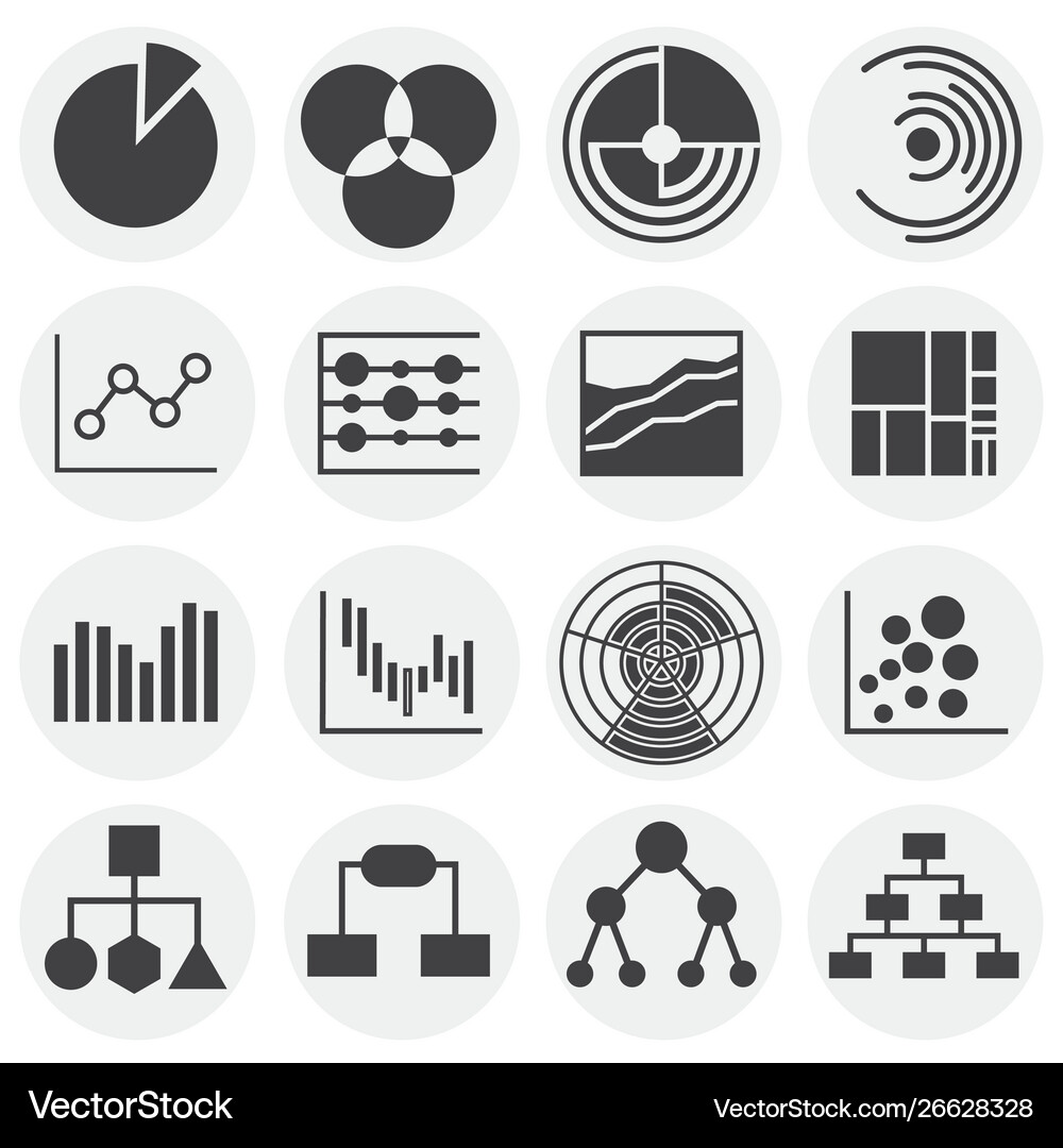 Infographics related icons set on background Vector Image